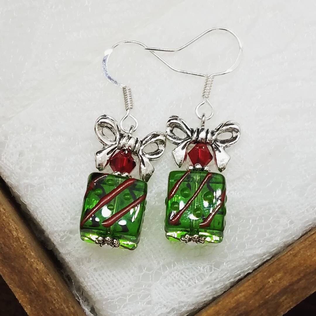 Christmas Present Earrings Christmas Present Dangle Earrings - Etsy UK