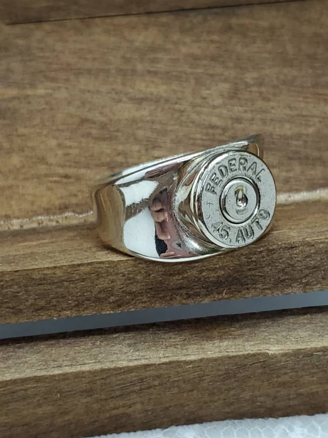 Solid Thick Band Bullet Ring, Sterling Silver, Custom Made - Etsy