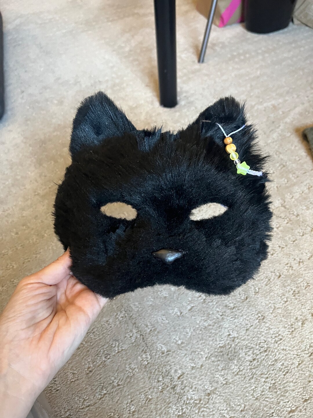 Black Cat/panther Fully Furred Therian Animal Mask - Etsy UK