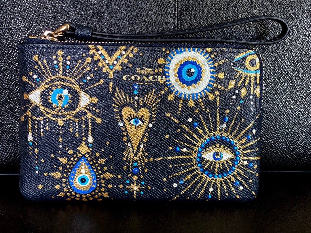 Detailed Custom Painted Wristlet/ Small Clutch customer Provides Bag - Etsy