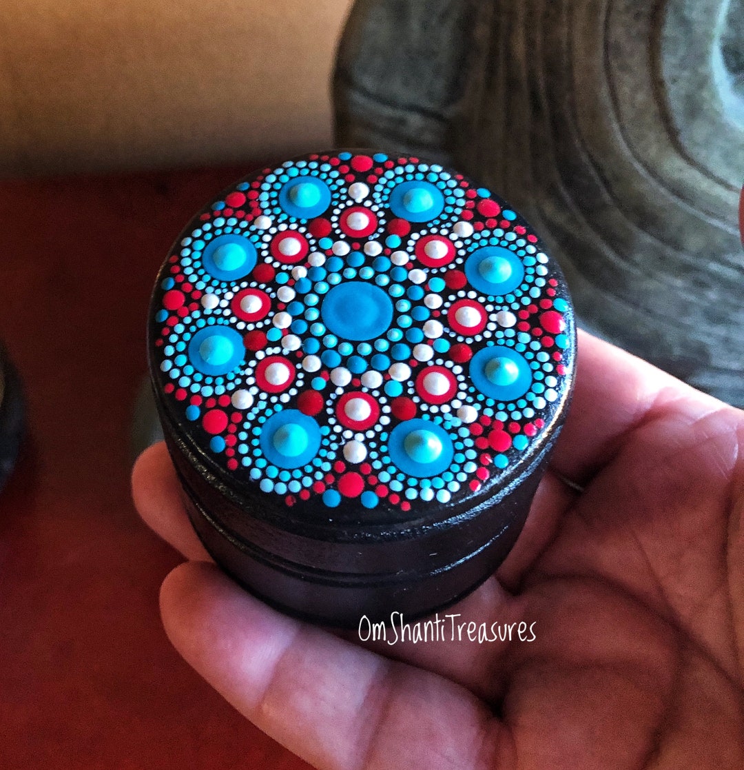 Hand Painted Mandala, Ring Box, Unique Gift, Dot Art, Tiny Box - Etsy