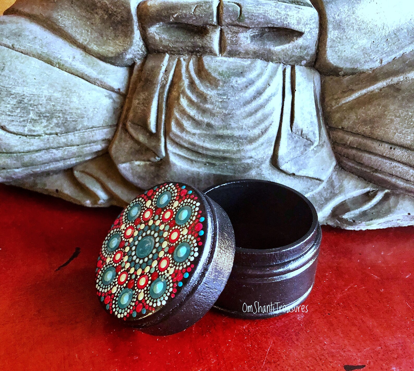 Hand Painted Mandala, Ring Box, Unique Gift, Dot Art, Tiny Box - Etsy