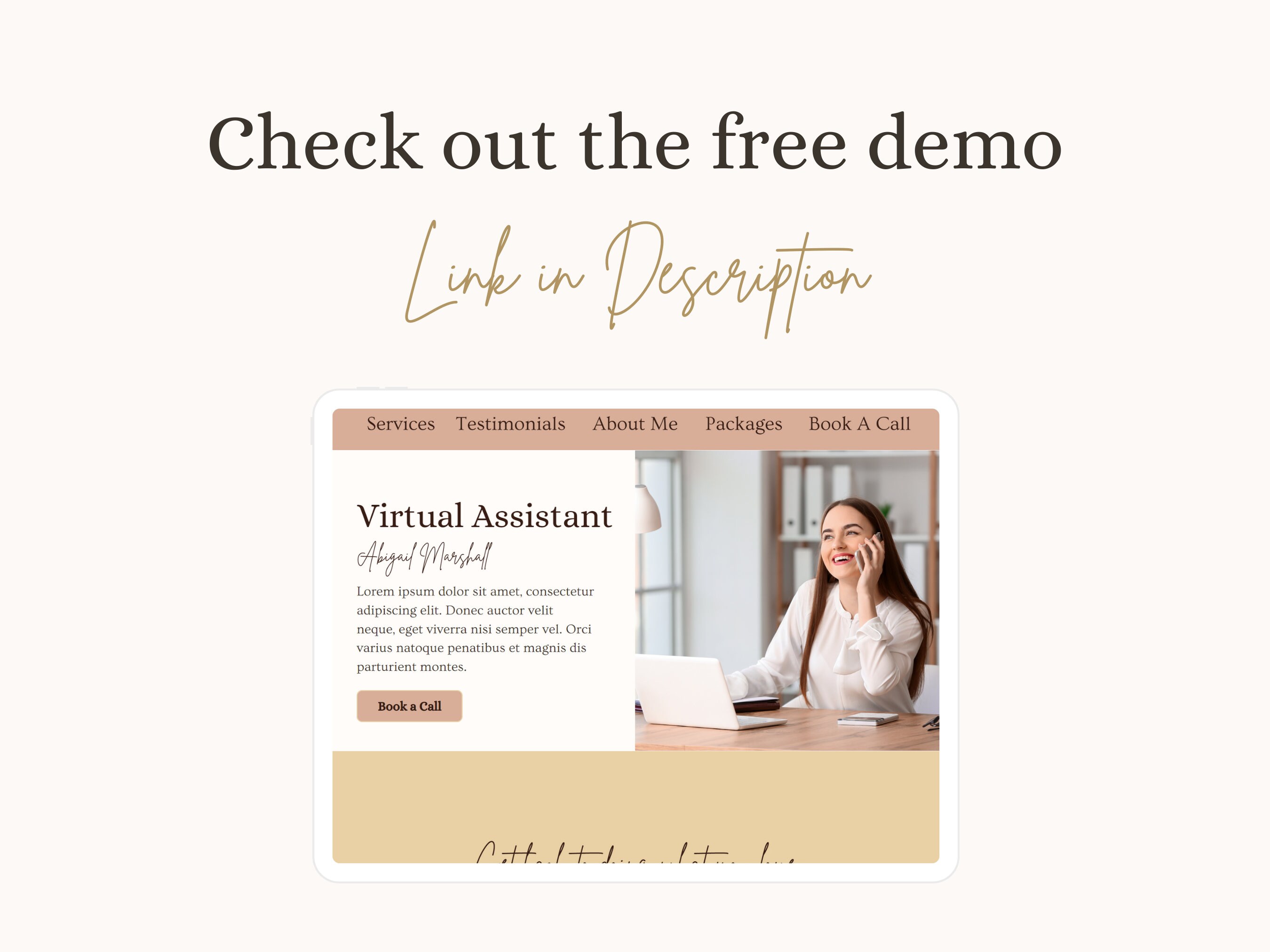 Virtual Assistant Canva Website Template VA Pink and Gold Website ...