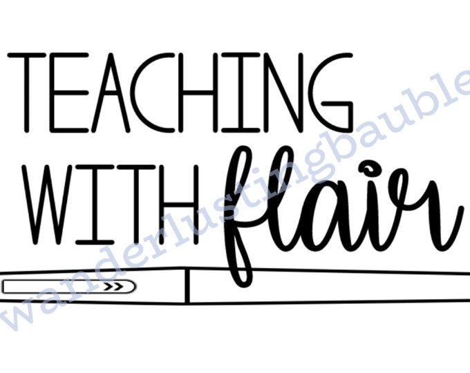 Teaching With Flair Teacher Appreciation Digital SVG PNG - Etsy