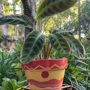 Hand Painted Desert Sun and Moon Flower Pot/plant Pot/boho Decor - Etsy