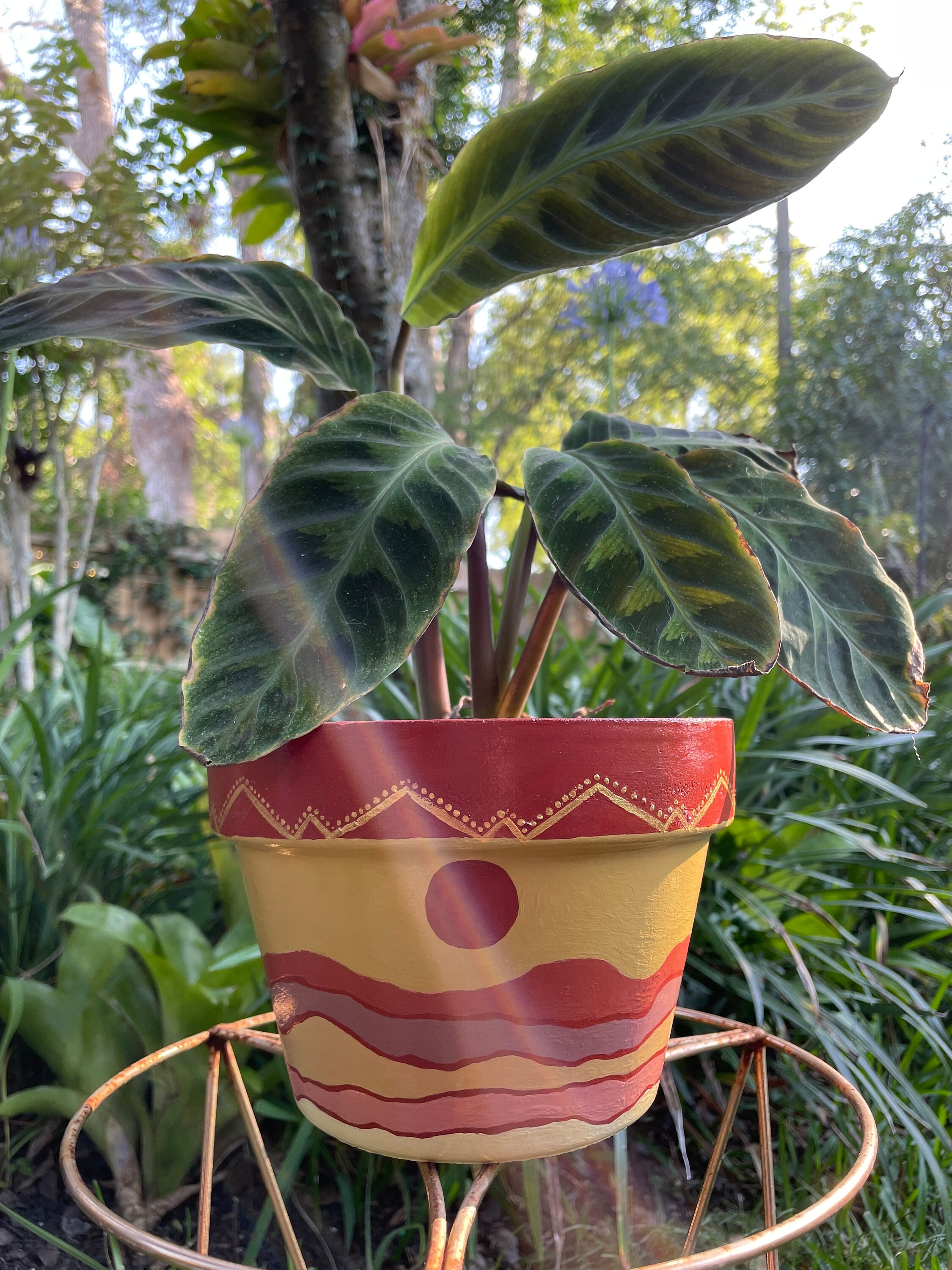 Hand Painted Desert Sun and Moon Flower Pot/plant Pot/boho Decor - Etsy
