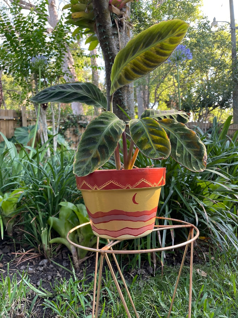Hand Painted Desert Sun and Moon Flower Pot/plant Pot/boho Decor - Etsy