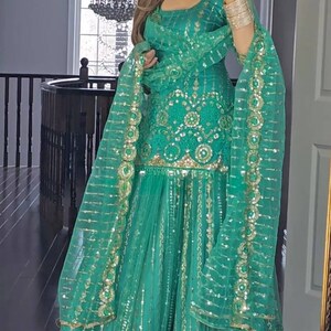 Pakistani Style Lengha Top With Dupatta Indian Wedding Lehenga ...
