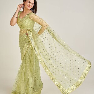 Indian Wedding Net Saree With Blouse Sabyasachi Saree Exclusive Saree ...