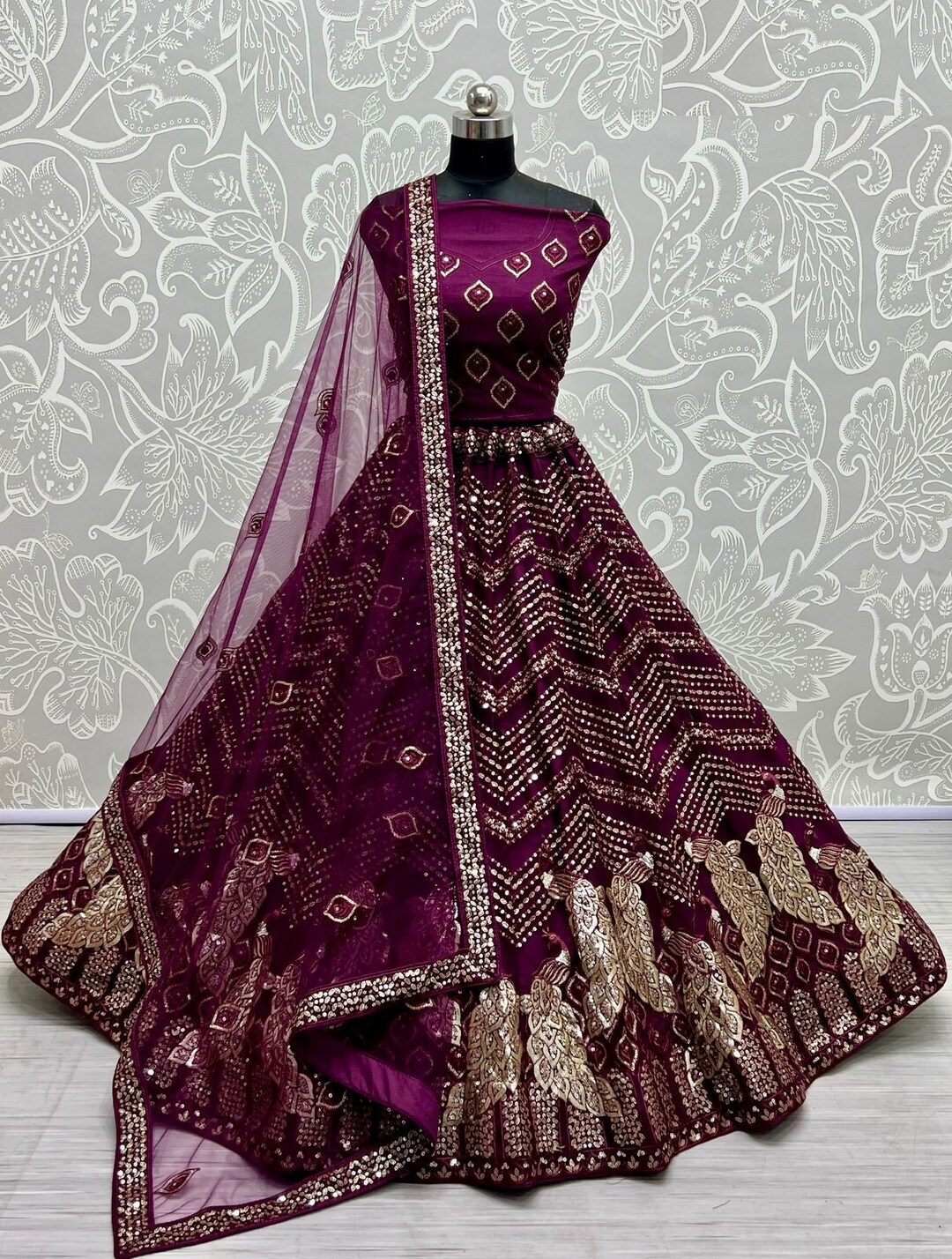 Indian Wedding Heavy Multi Colors Lengha Choli in Sequins Work Designer ...