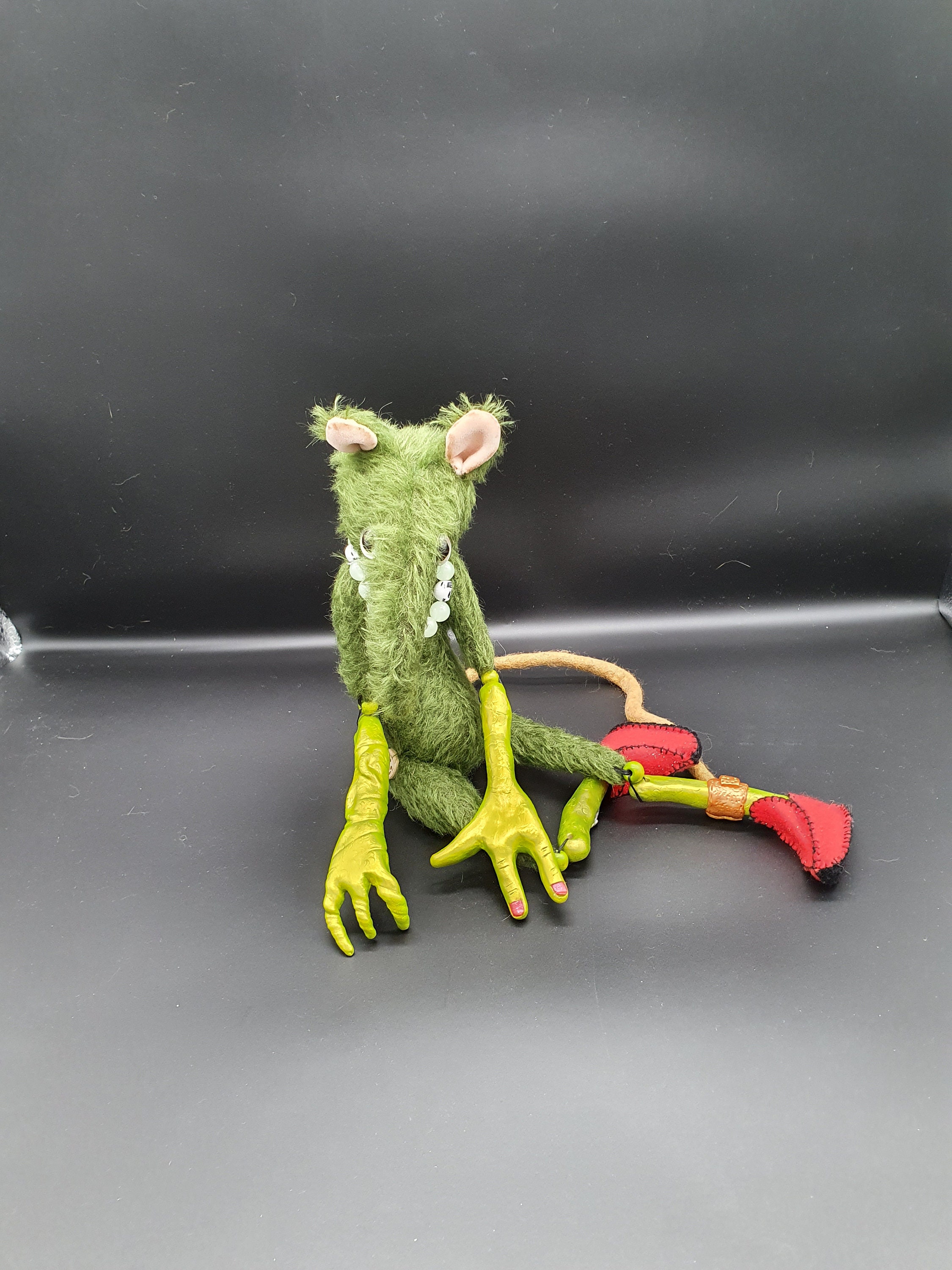 Greenie the Swamp Rat Bjd Posable Mohair Artdoll - Etsy