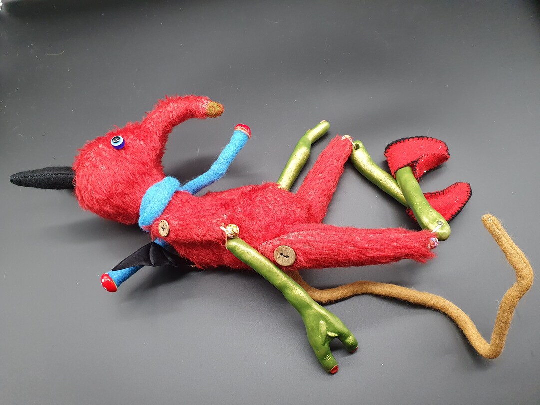 Red Devil Rat Bjd Posable Mohair Artdoll - Etsy