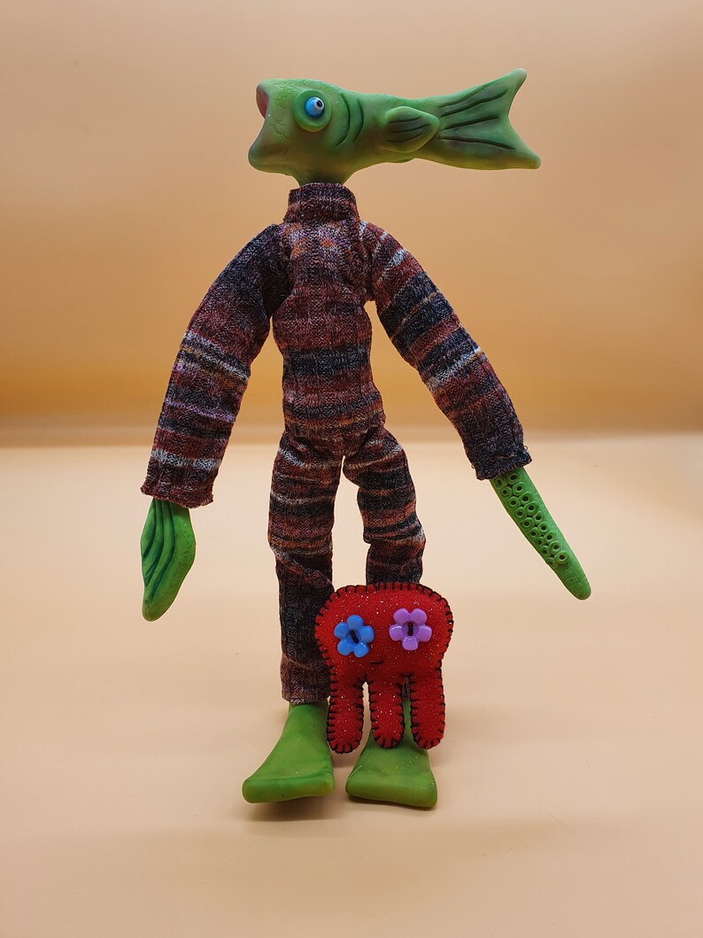 Fish Face is a Handmade Posable Artdoll Has a Unique Personality ...