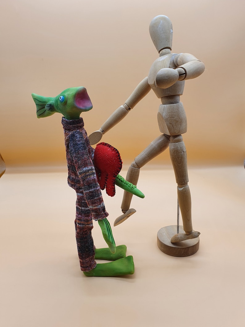 Fish Face is a Handmade Posable Artdoll Has a Unique Personality ...