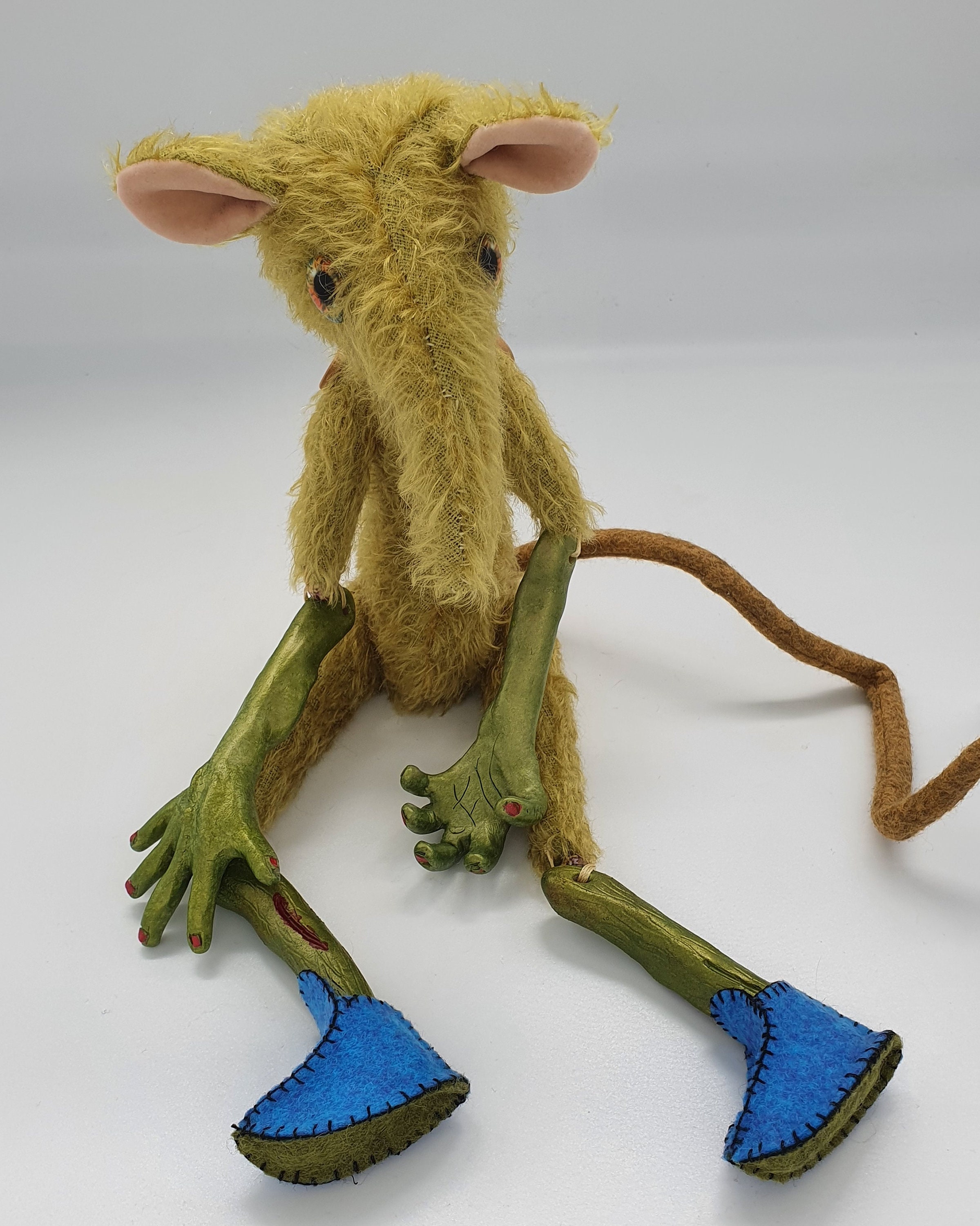 Halloween Green Mohair Zombie Rat Art Doll Bjd Posable - Etsy