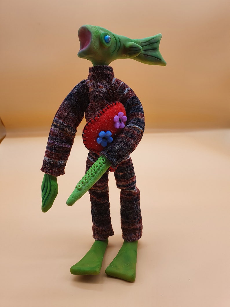 Fish Face is a Handmade Posable Artdoll Has a Unique Personality ...