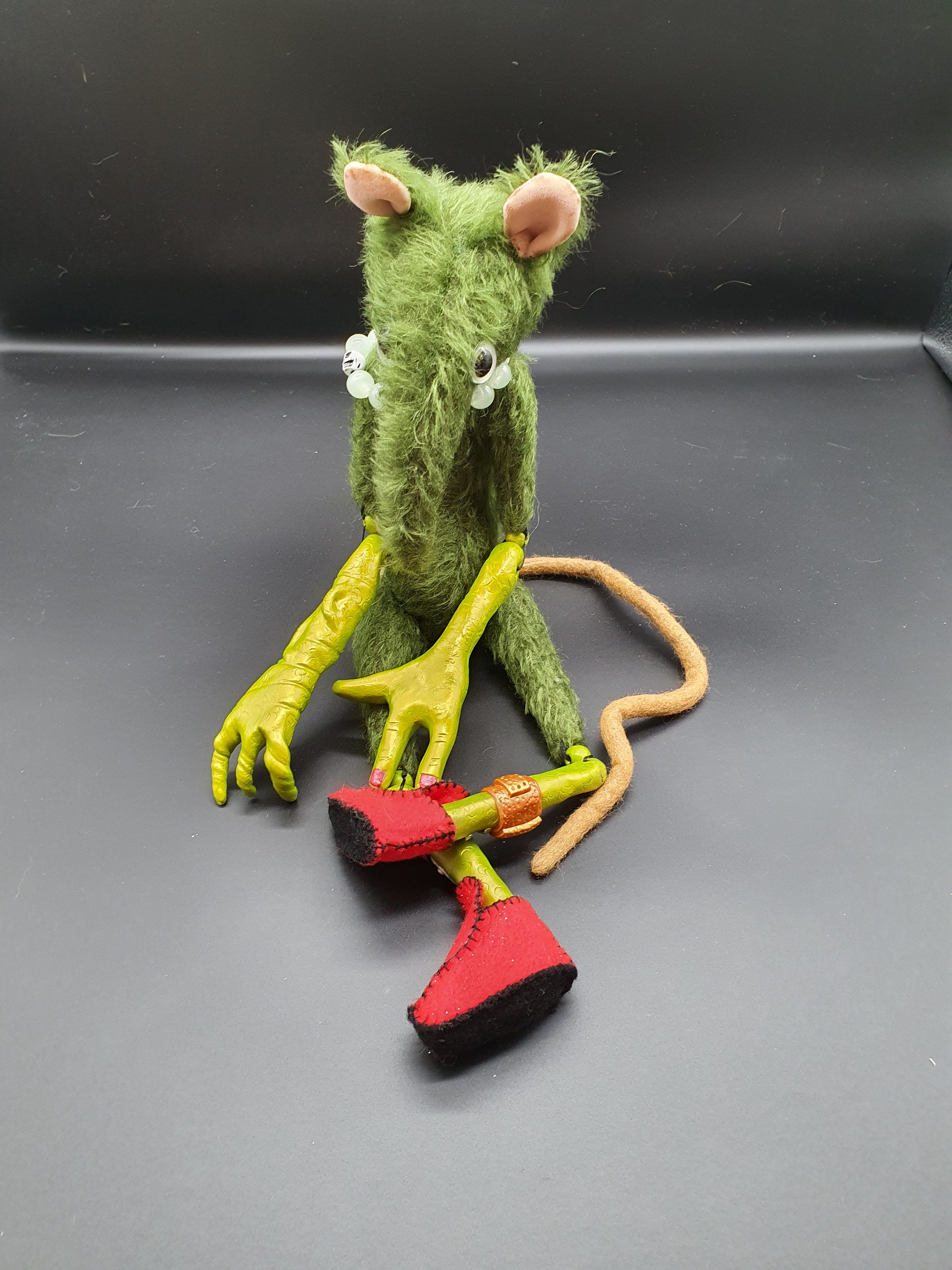 Greenie the Swamp Rat Bjd Posable Mohair Artdoll - Etsy