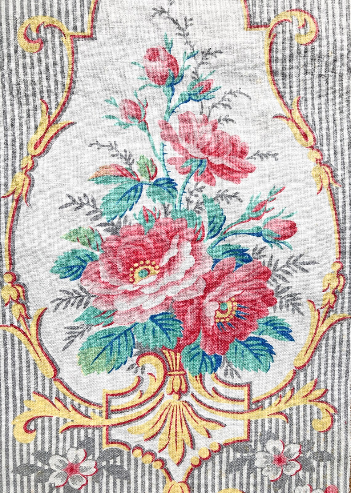 Beautiful Antique Floral Fabric - Etsy UK