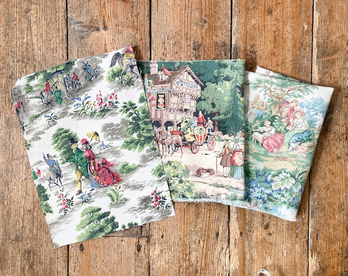 Vintage Country Scene Fabric Pack for Projects - Etsy