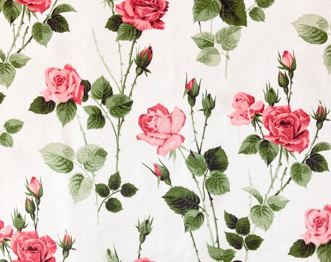 Pretty Vintage Rose Fabric - Etsy