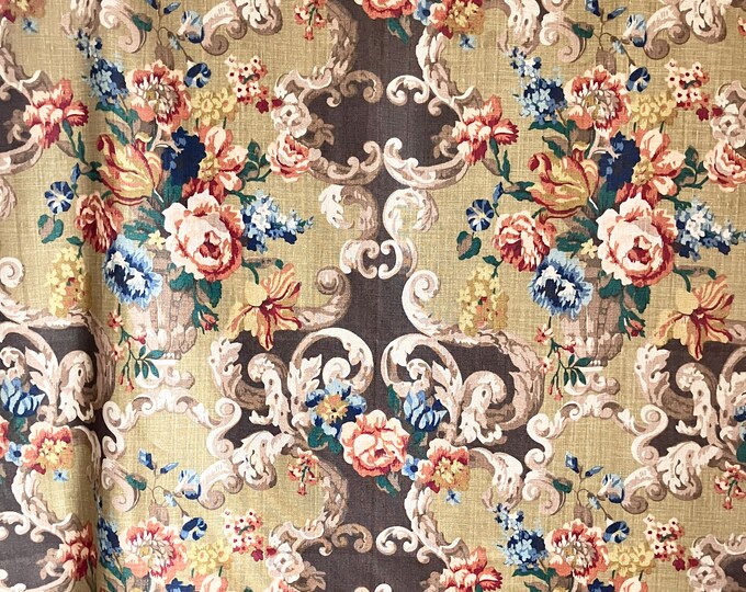Georgeous Mulberry Floral Rococo Fabric - Etsy