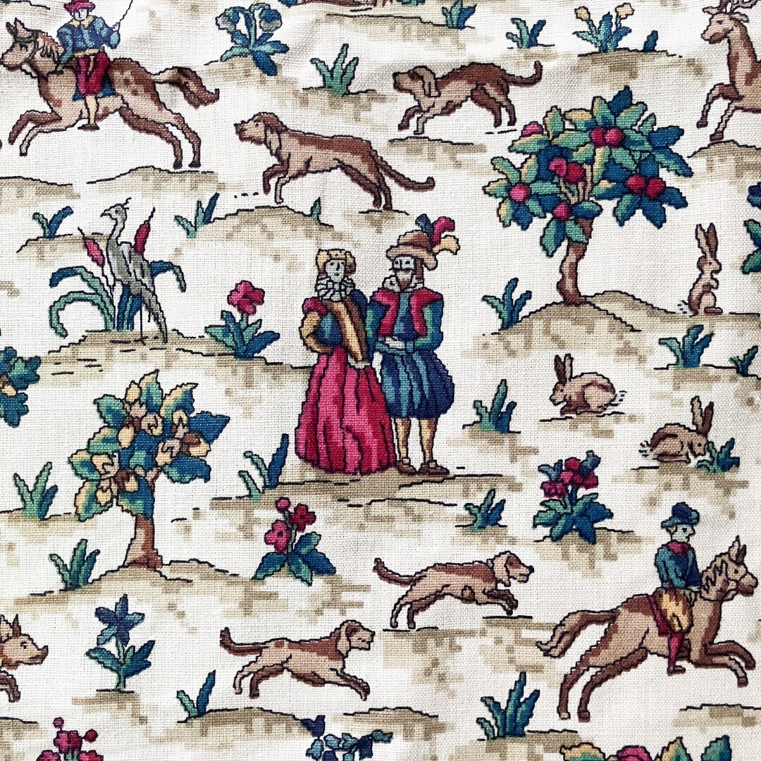 Vintage Country Scene Sanderson Fabric - Etsy