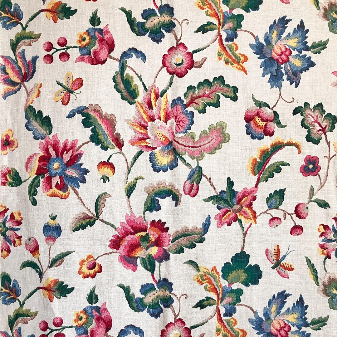 Vintage Jacobean Style Fabric (74 X 100cm) - Etsy