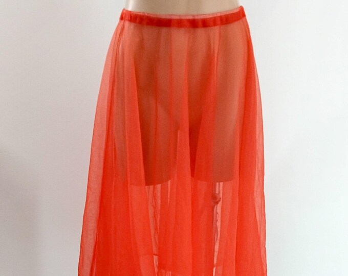 Vintage 60s Red Tulle Flared Half Slip Petticoat, Australian Made Size ...