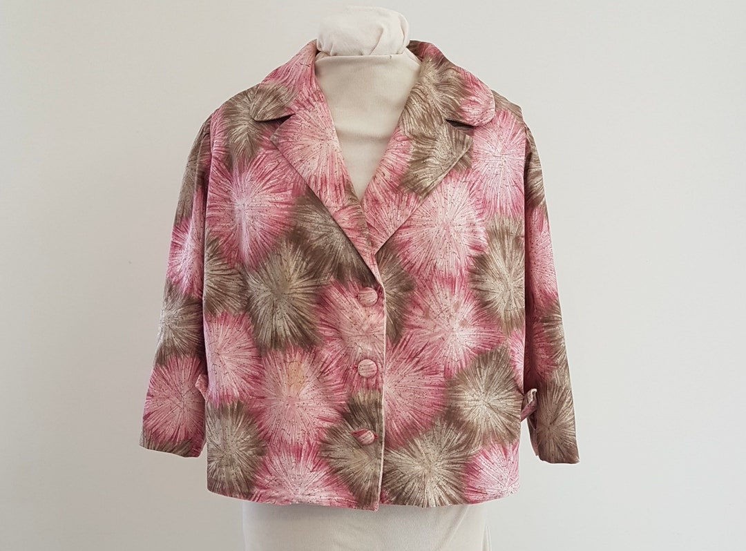 Vintage 60s Pink Starburst Cropped Swing Jacket Australian Handmade ...