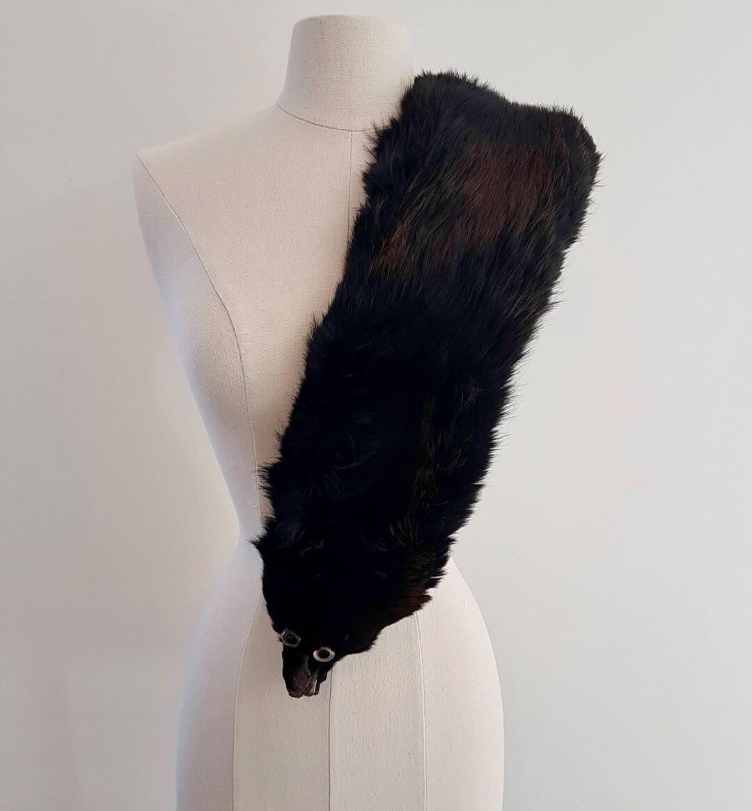 Vintage 40s Shades of Brown Real Fur Stole Collar Tippet With Head - Etsy