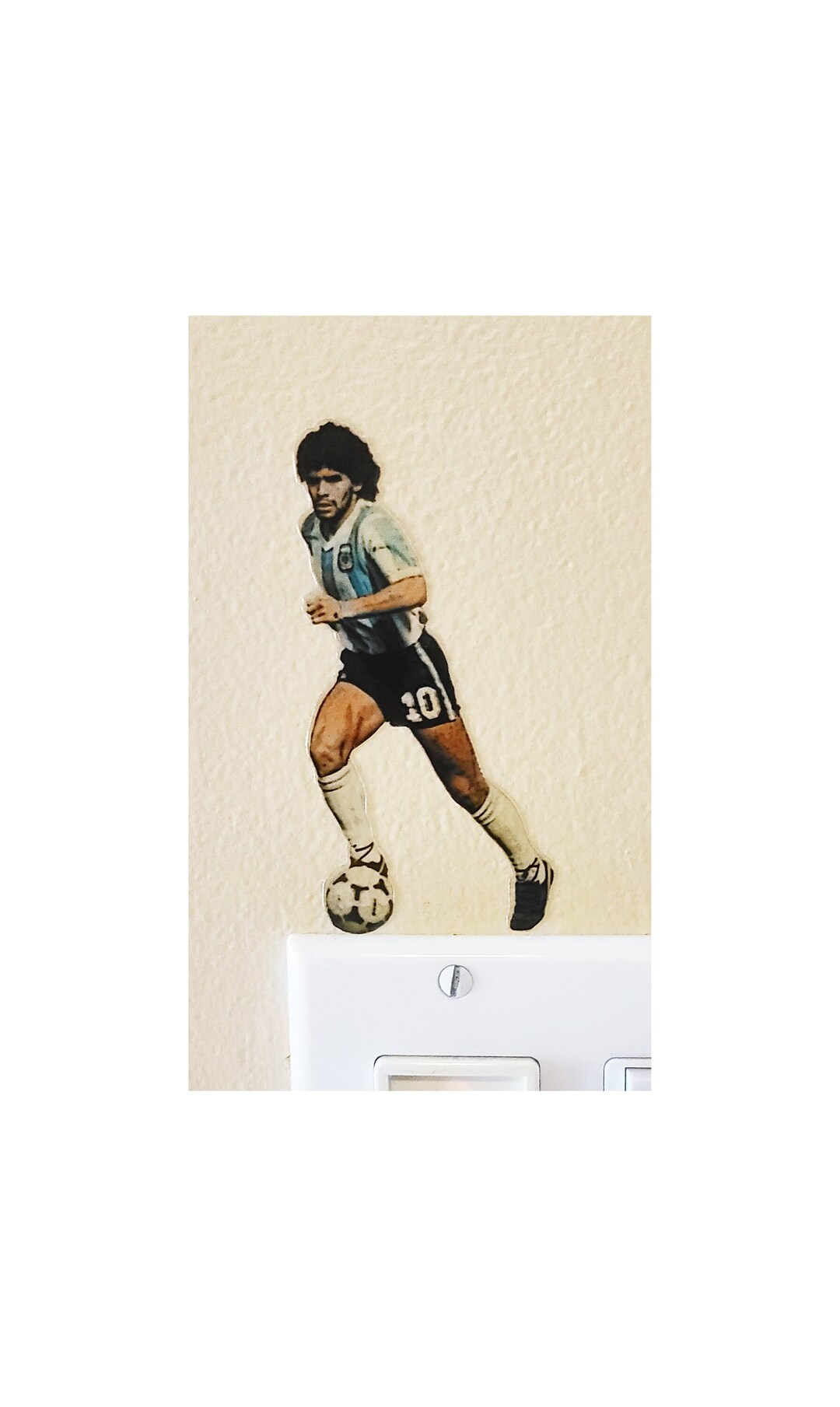 Maradona Clear Vinyl Light Switch, Tablet, Laptop, Shelf Decal Sticker ...