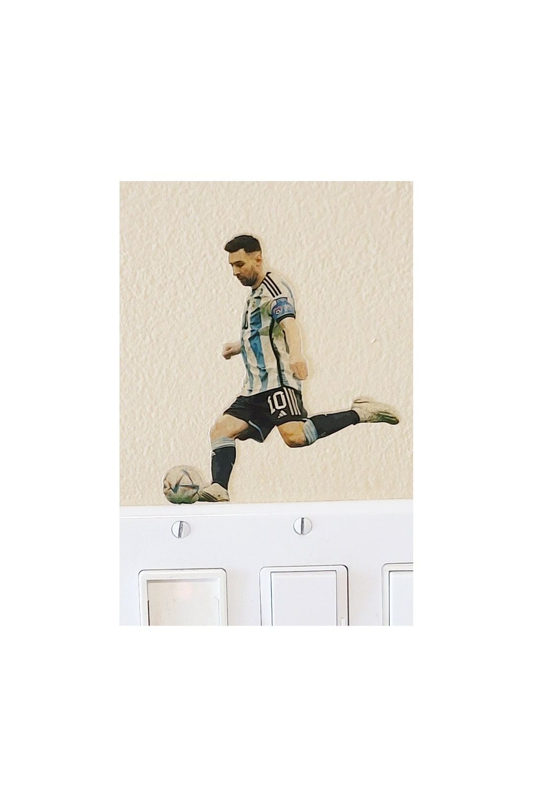 Messi Clear Vinyl Light Switch, Tablet, Laptop, Shelf Decal Sticker, 3. ...