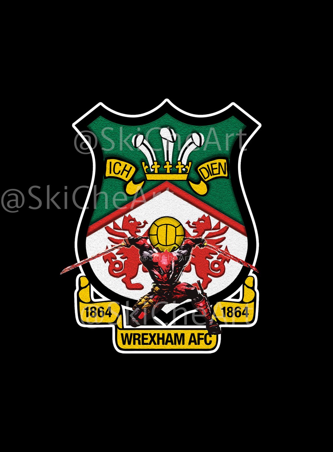 Wrexham-deadpool AFC Inspired Laminated Vinyl Sticker - Etsy
