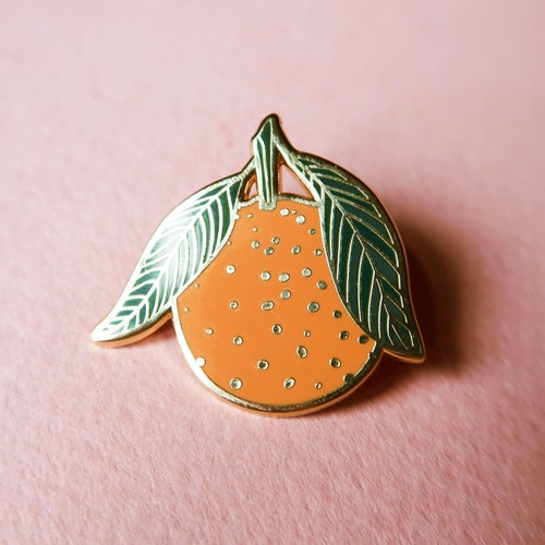 Orange Enamel Pin - Etsy