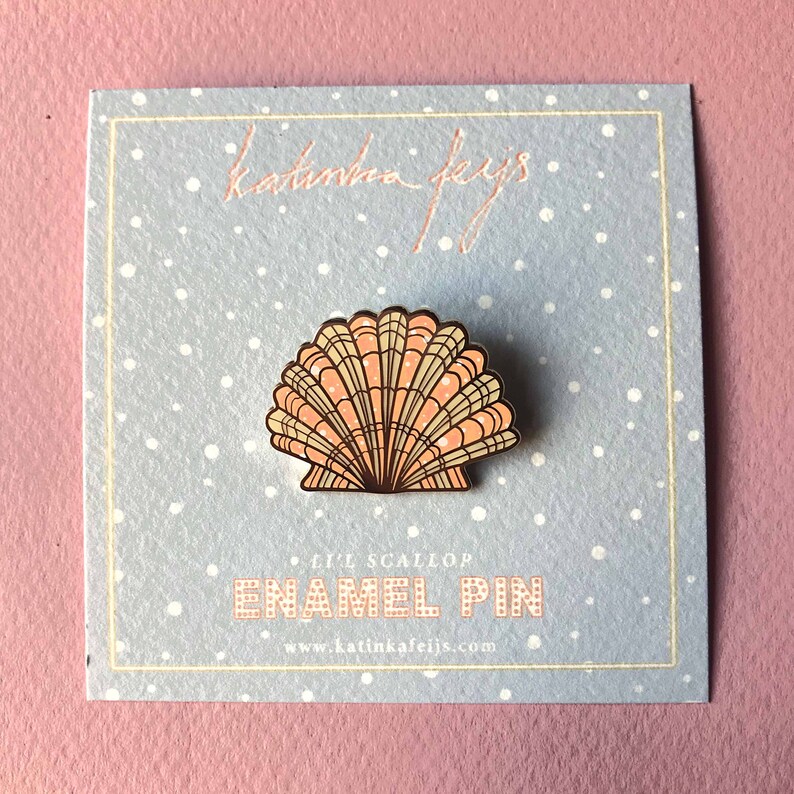 Scallop Enamel Pin Cute Hard Enamel Lapel Pin Sea Theme Pin - Etsy
