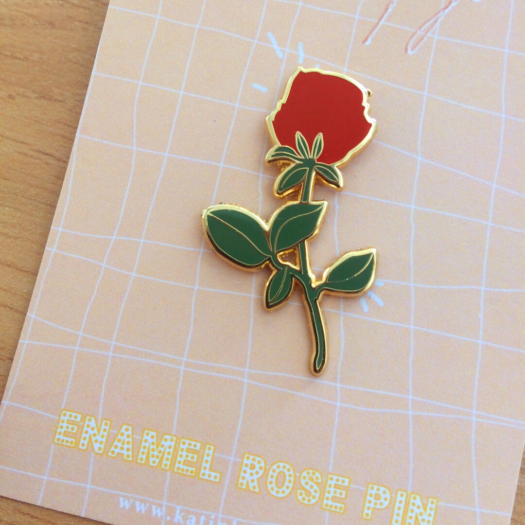 Rose Hard Enamel Lapel Pin, Floral Badge or Brooch, Cute Flower Pin - Etsy