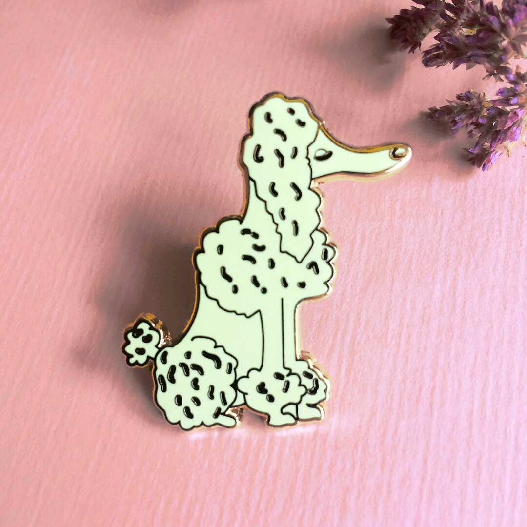 Poodle Hard Enamel Lapel Pin, Animal Badge or Brooch, Cute Dog Pin - Etsy