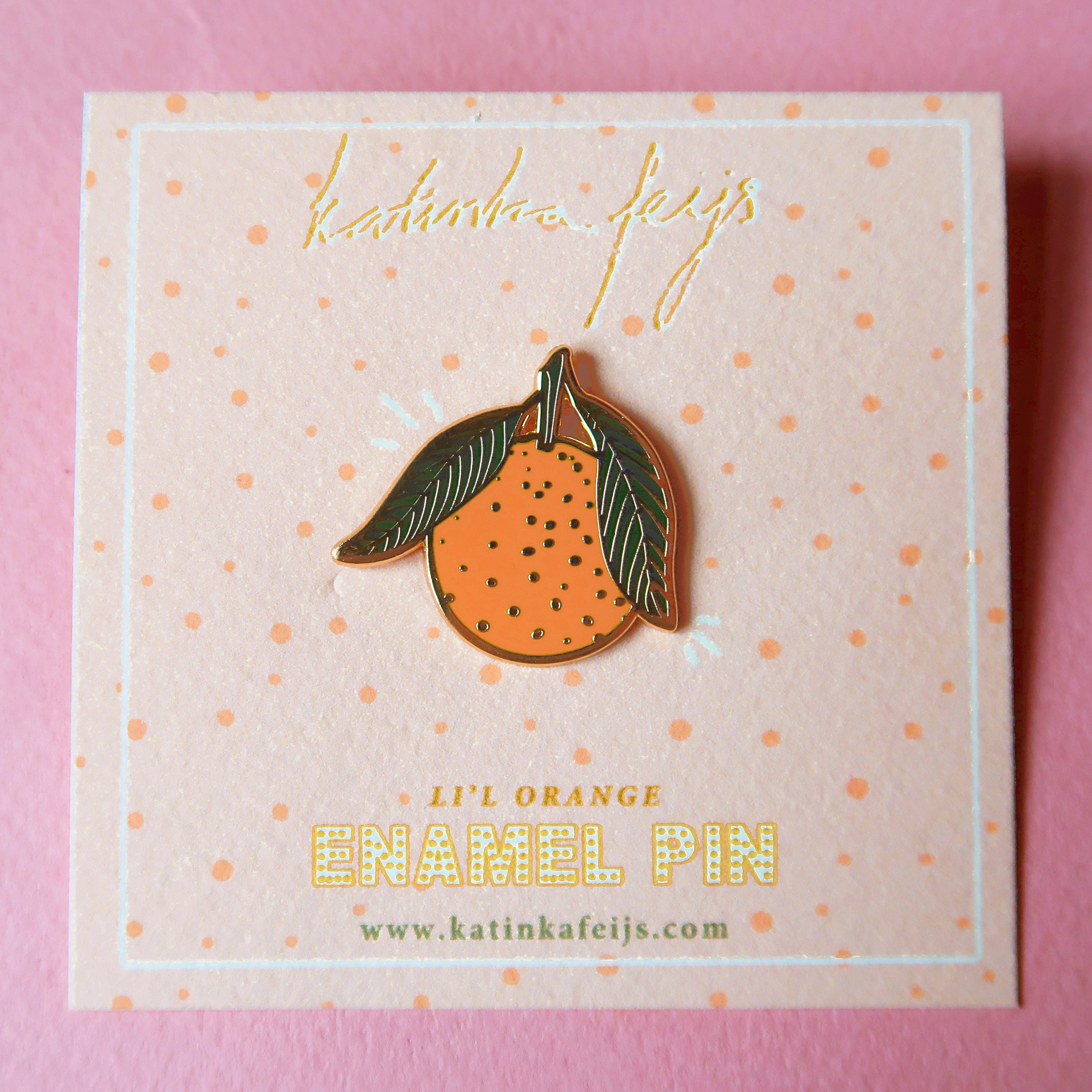 Orange Enamel Pin Gold Color Hard Enamel Pin Cute Citrus - Etsy