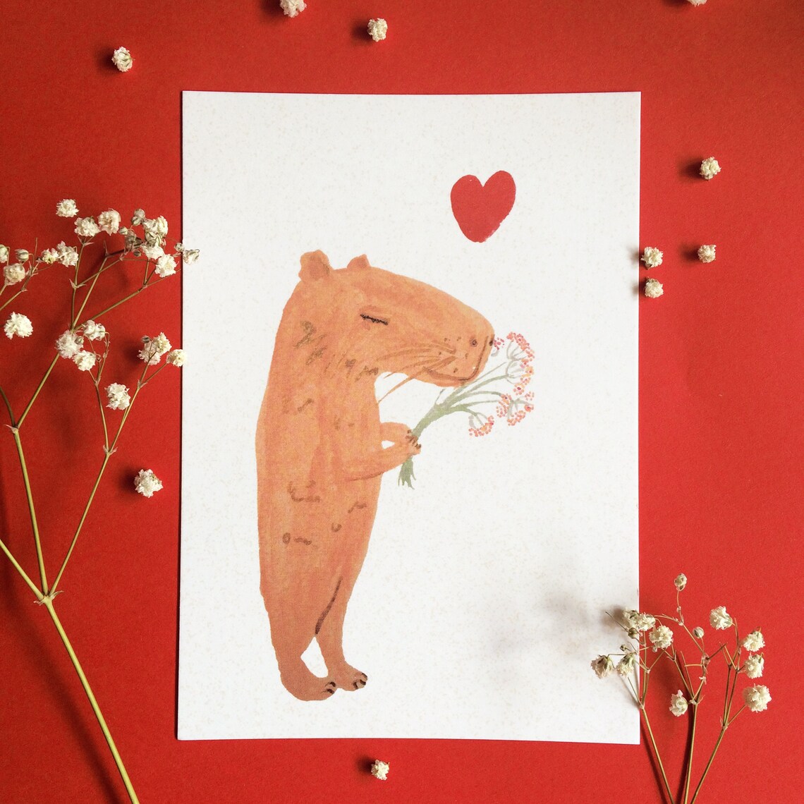 Set of 6 cute capybara cards for birthday / love or birth of | Etsy