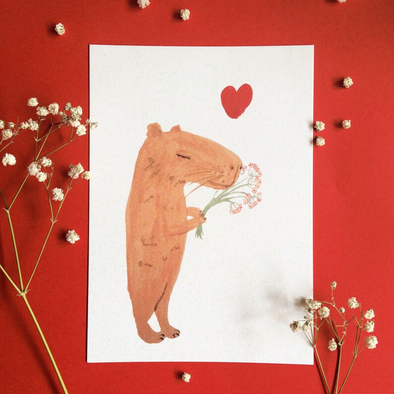 Set of 6 Cute Capybara Cards for Birthday / Love or Birth of - Etsy UK