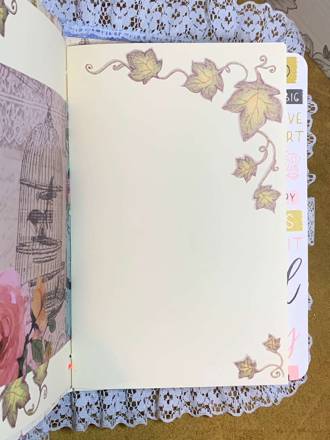 Lace Shabby Chic Journal, Feminine Junk Journal, Elegant Lace Journal ...