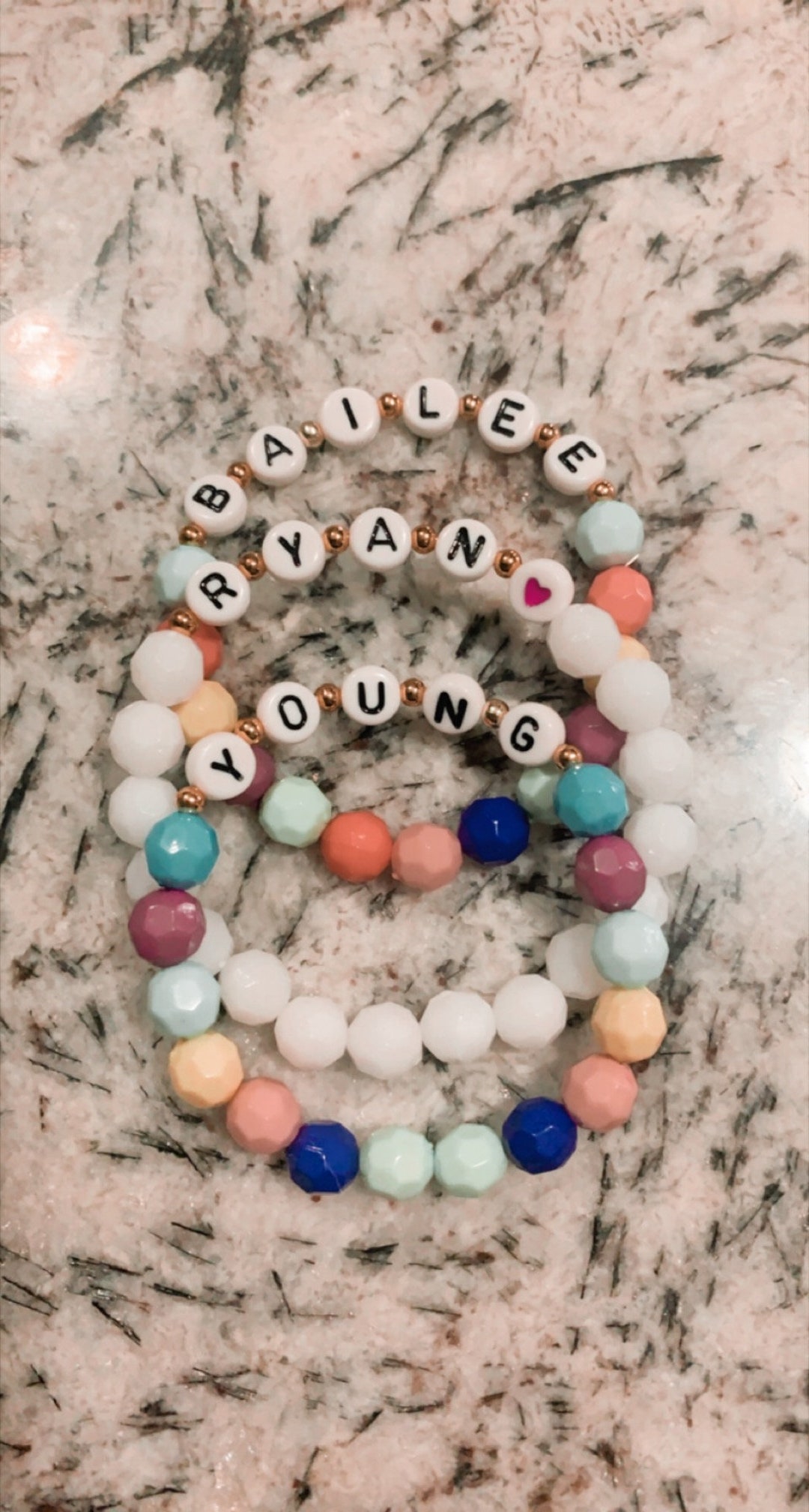 Name Bracelets,gum Ball Bracelets,kids,personalized Beads - Etsy