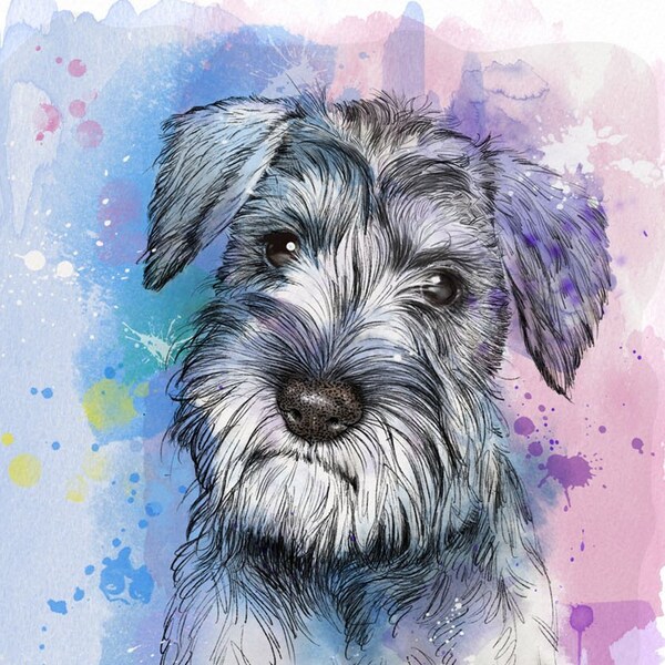 Schnauzer Art Print - Etsy