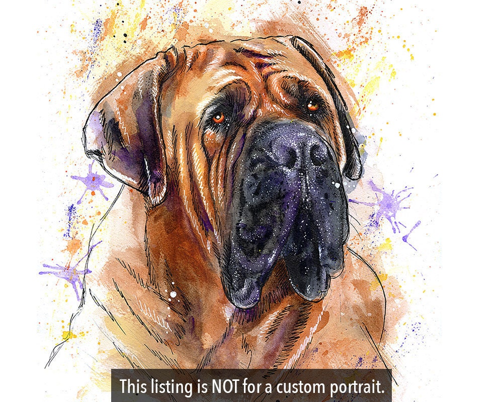 English Mastiff Art Print Pet Memorial Pet Loss Pet | Etsy