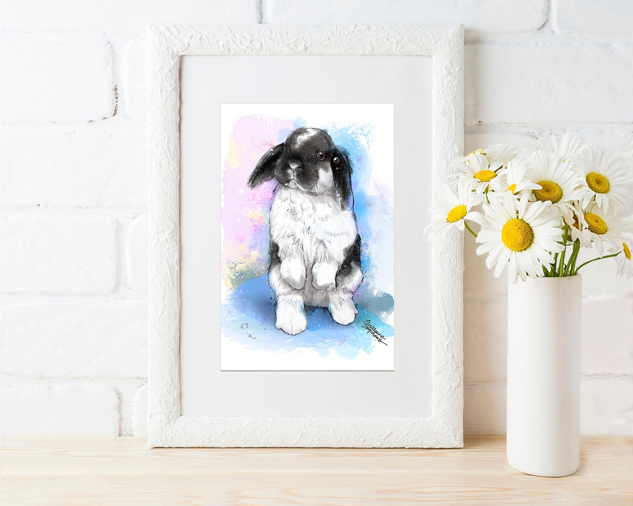 Holland Lop Bunny Rabbit Watercolor Art Print Pet Themed | Etsy