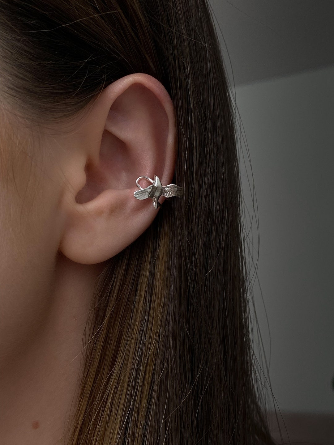 Hummingbird Ear Cuff: Sterling Silver No Piercing Cartilage Jewelry - Etsy