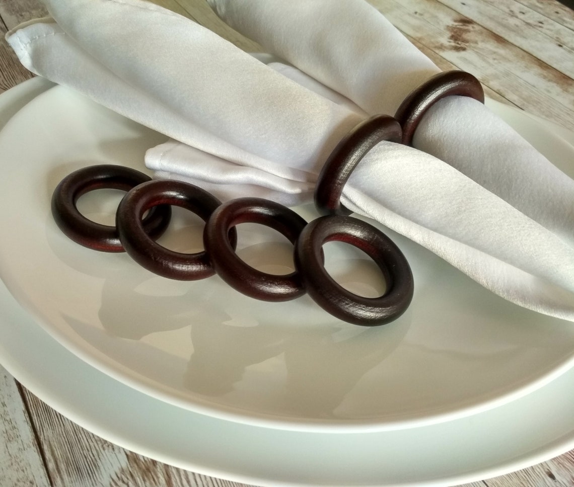 Wooden Napkin Rings. Set of Wooden Napkin Rings. Six Napkin | Etsy