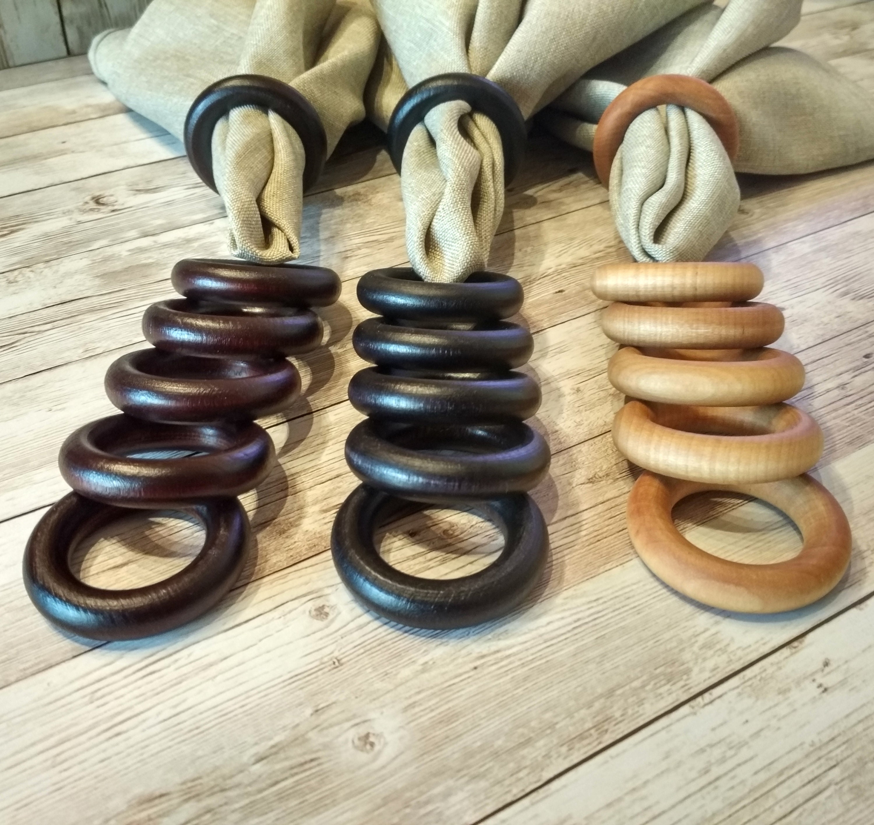 Wooden Napkin Rings. Set of Wooden Napkin Rings. Six Napkin | Etsy