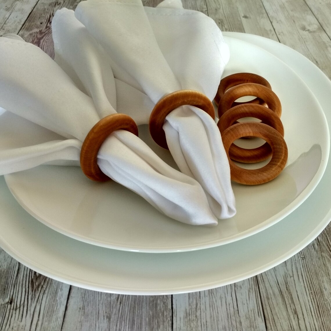 Wooden Napkin Rings. Set of Wooden Napkin Rings. Six Napkin | Etsy
