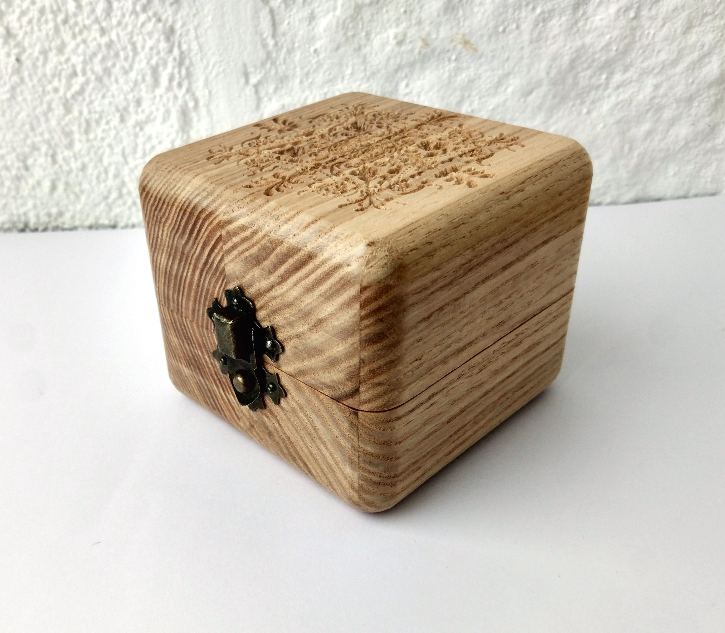 Jewelry Box, Wood Box, Ash Box, Small Gift Box, Engraving Box, Retro ...